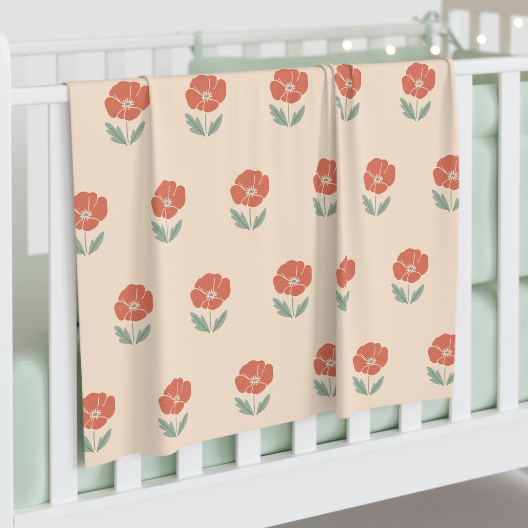 Poppy August Birth Month Flower Swaddle Blanket. A Sweet Baby Version ...