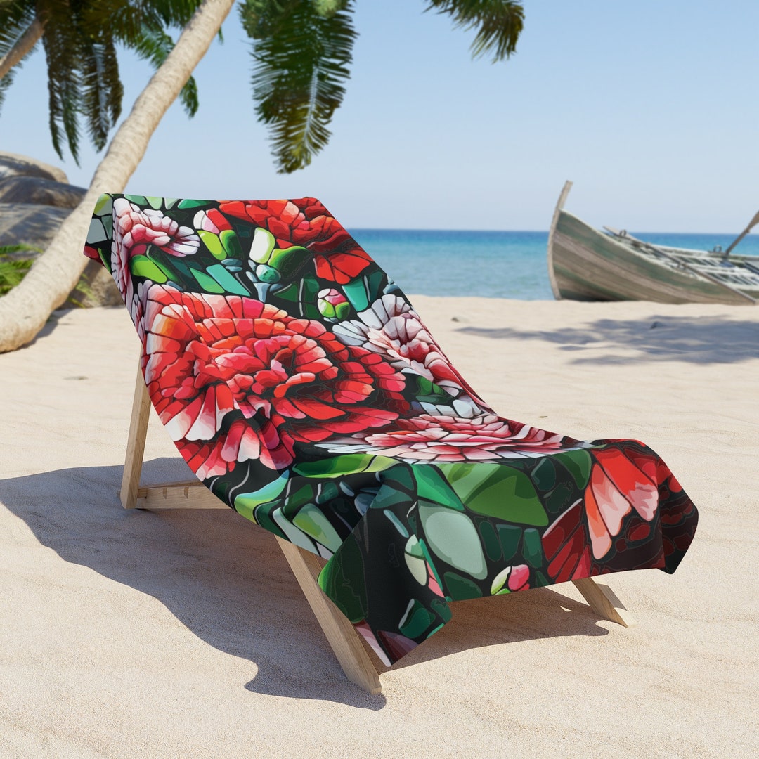 Carnation Mosaic Beach Towel. A Mosaic of the Carnation, a January ...
