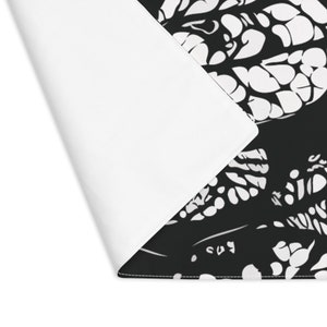 Lacey Leaf Organic Design Placemat. A Close-up View of Black Lacey ...