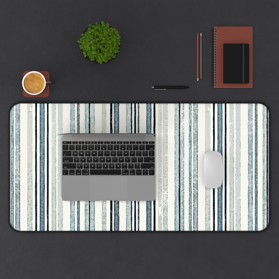 Blue Stripe Desk Mat. Elevate Your Tech With This Serene and ...