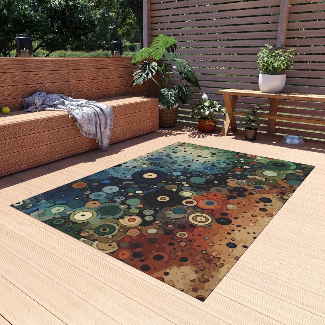 Artsy Polka Dot Outdoor Rug. Featuring Polka Dots in a Dynamic ...