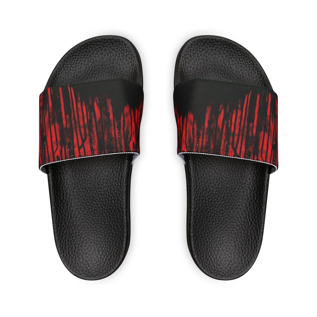 Dark Paint Drip Men's Slides - Etsy