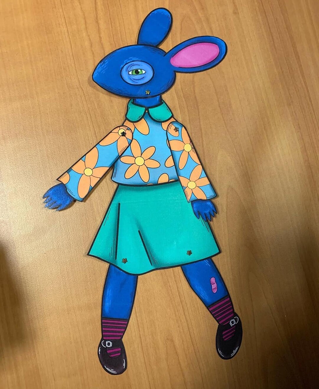 Blue Bunny Paper Doll - Etsy