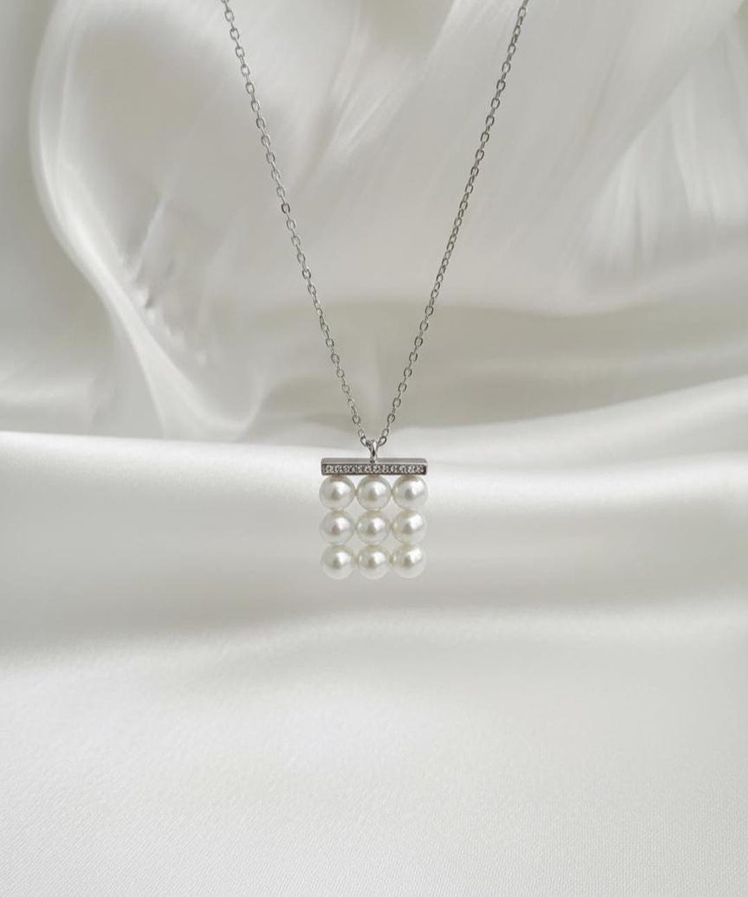 Nine-pearl Balance Beam Freshwater Pearl Necklace, Unique Pearl Jewelry ...