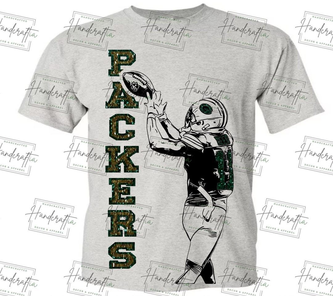 Glitter Jayden Reed #11 Green Bay Packers Oversized Figure T-shirt - Etsy