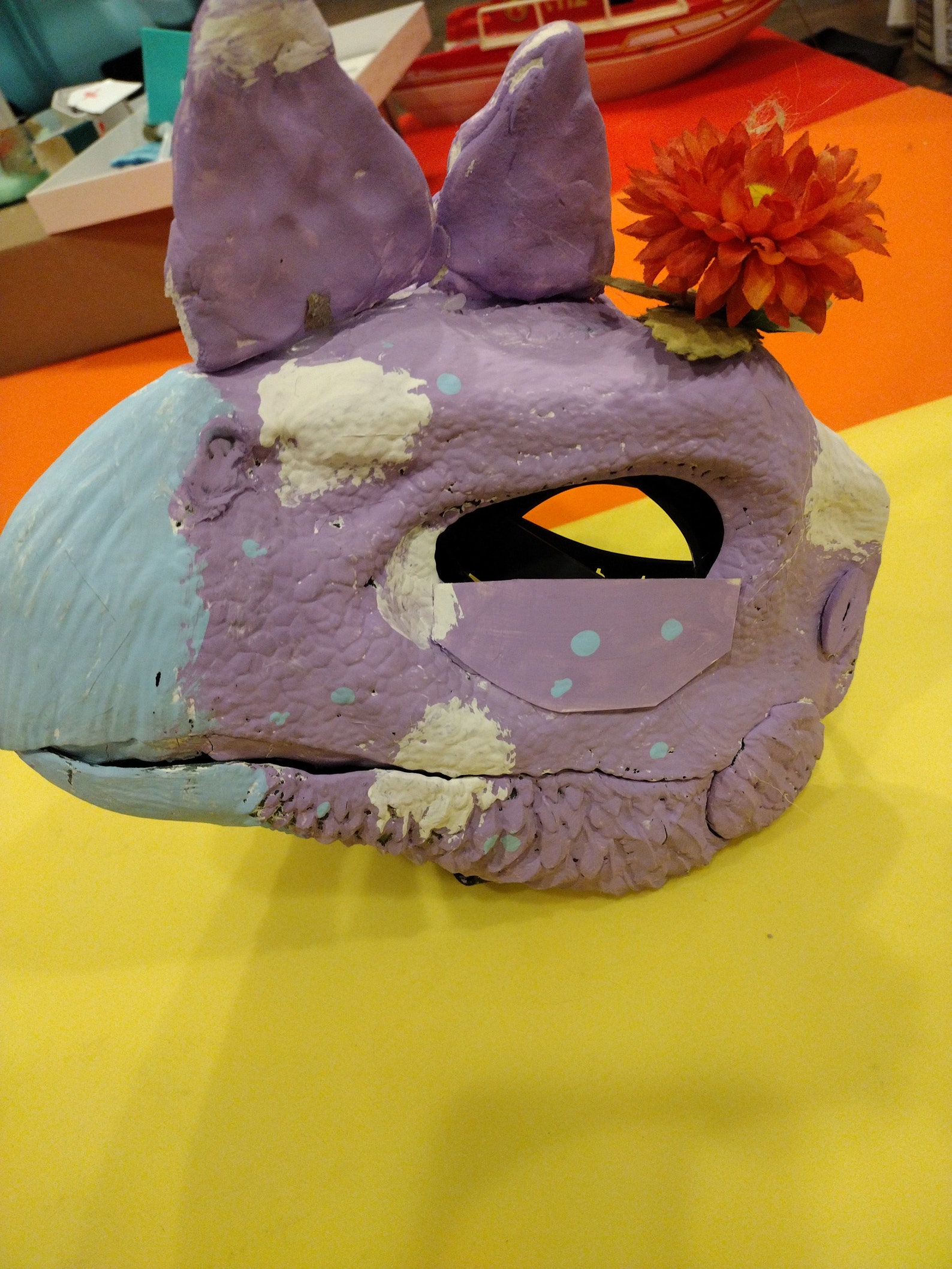 Purple Dino Mask Comes With Eyes Purple/ Fursuit/it Doesn't Have the ...