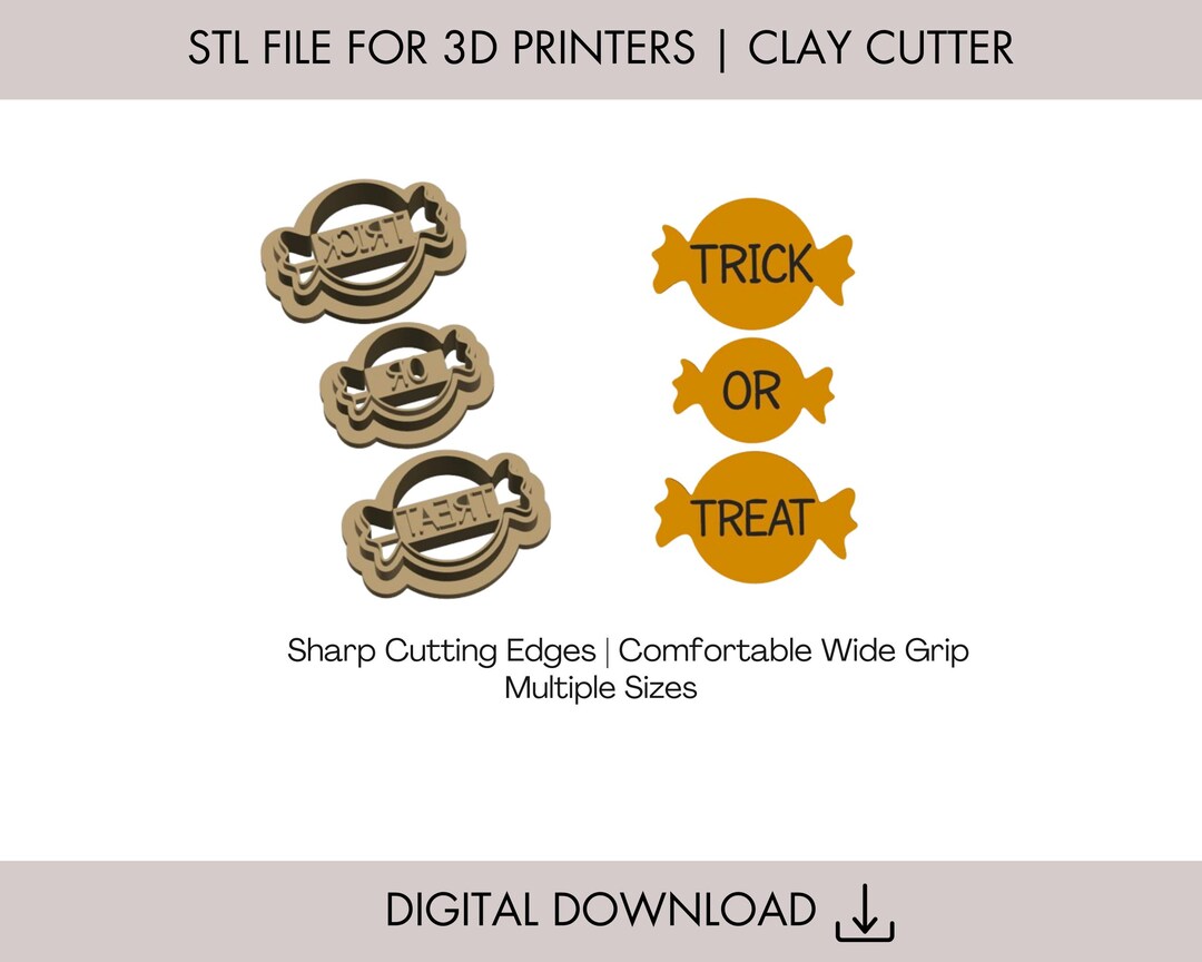 Trick or Treat Candy Cutter, Halloween Candy, Bon Bon Candy, Digital ...