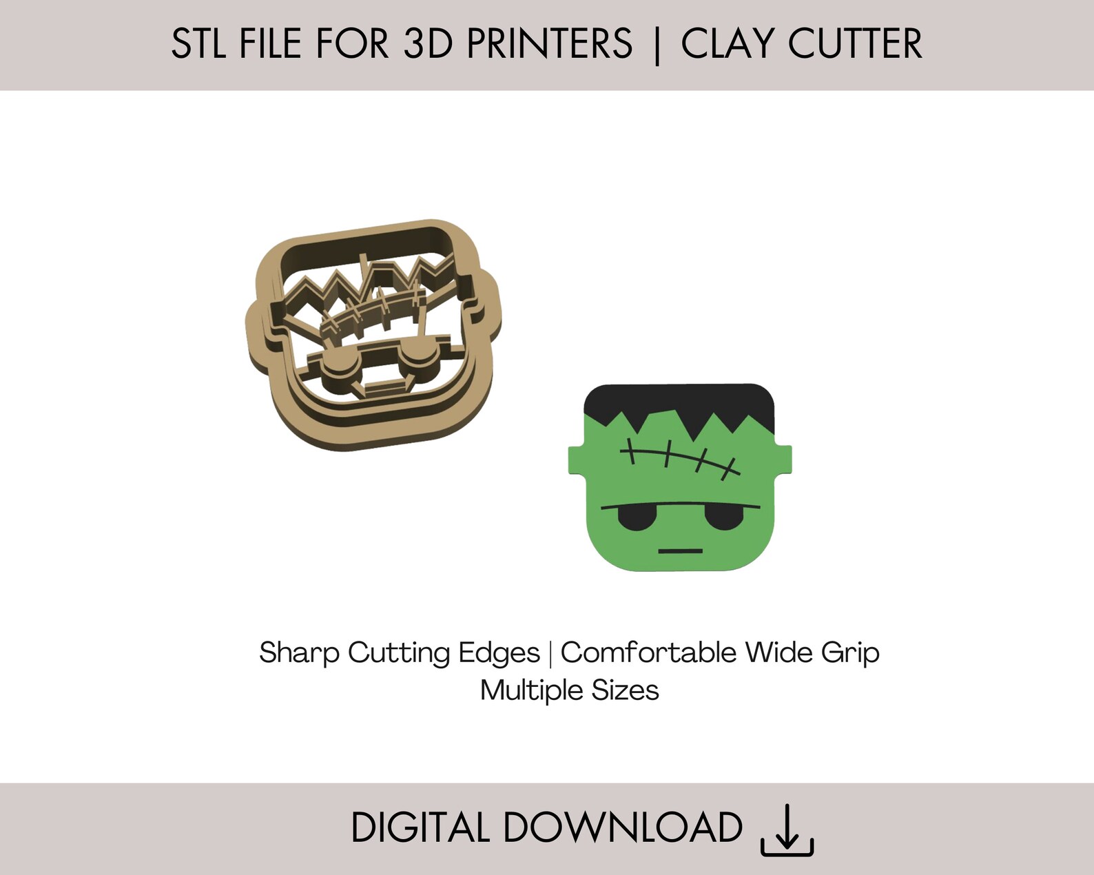 Frankenstein Polymer Clay Cutter, Halloween Clay Cutter, Zombie, Creepy ...