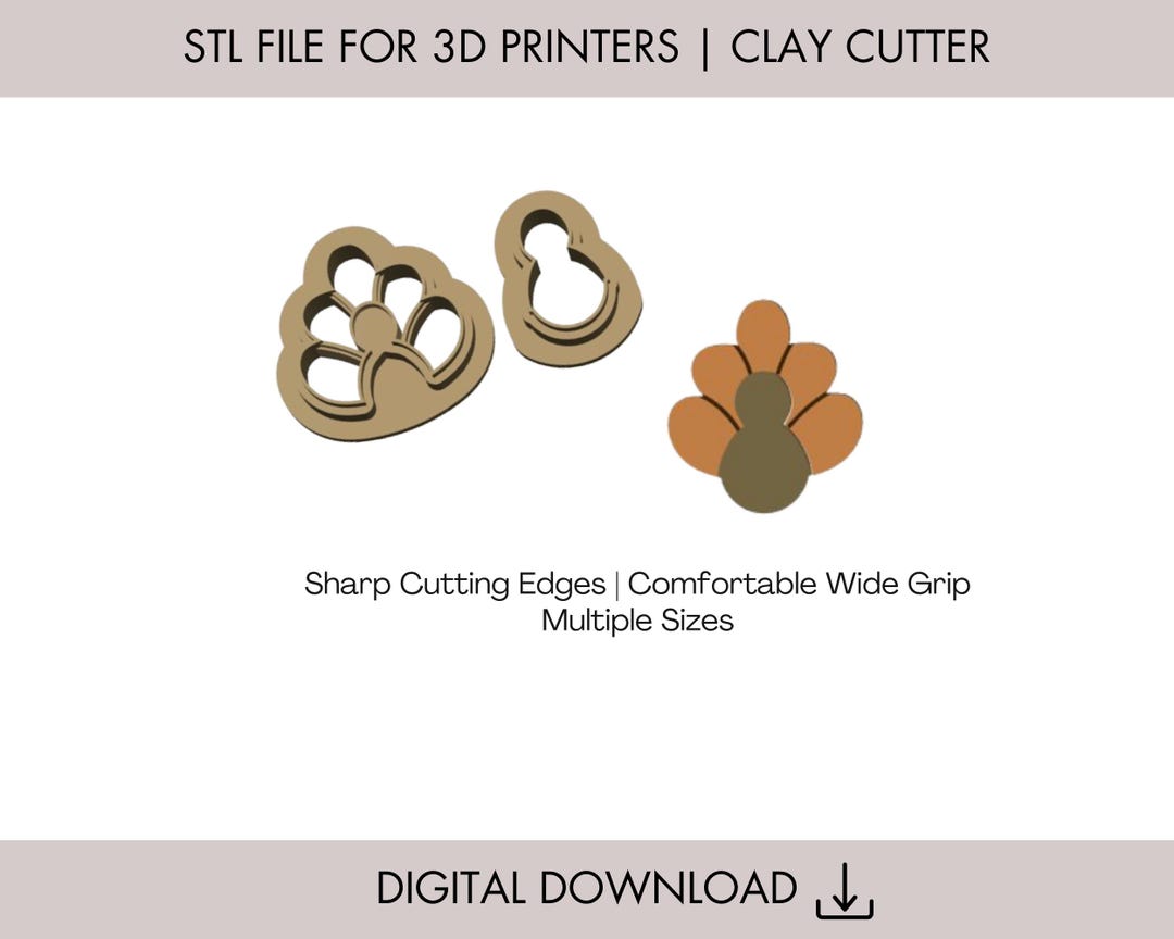 Turkey Clay Cutter, Turkey Feathers, Thanksgiving, Fall Autumn Clay ...