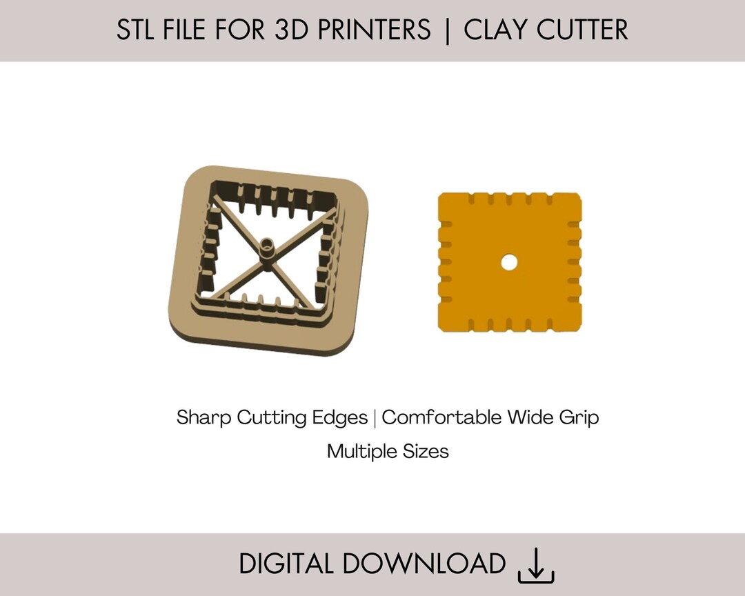 Cheese Crackers Polymer Clay Cutter, Cheesy, Fun Clay Cutters, STL ...