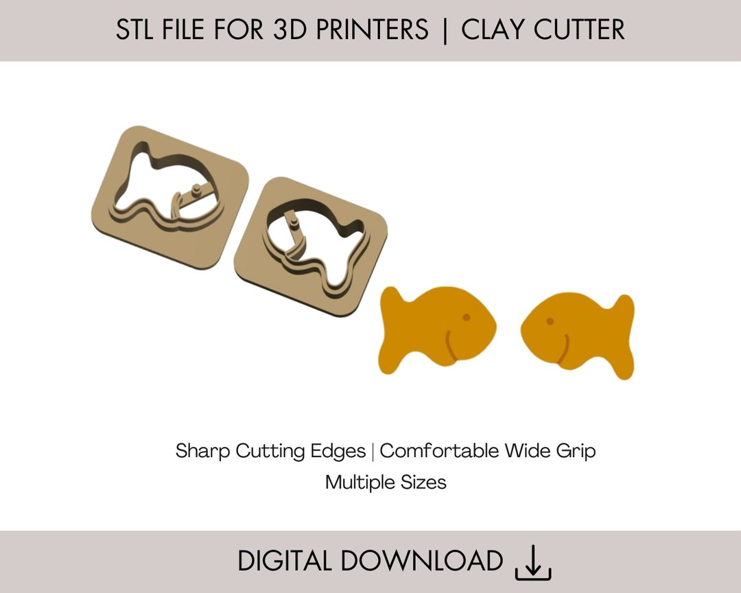 Goldfish Crackers Polymer Clay Cutter, Fun Clay Cutters, STL Earring ...