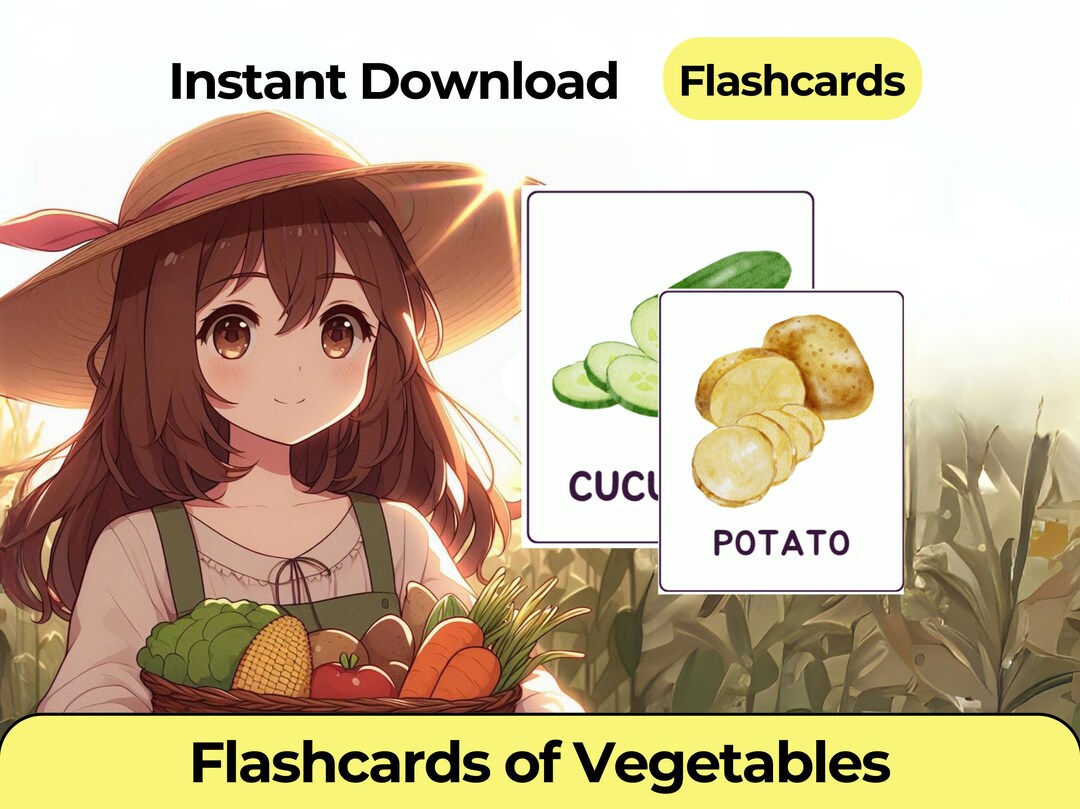 Printable A4 Vegetable Cards 18 Cards With Types and Titles of the ...