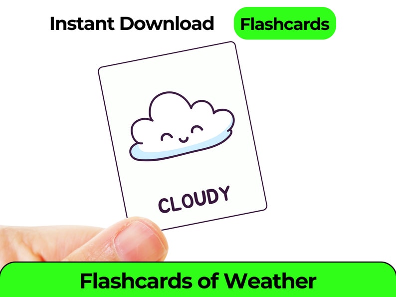 Printable A4 Flashcards on Climate: Set of 8 Cards Featuring Different ...