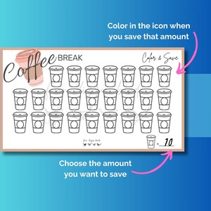 COFFEE BREAK Savings Challenge Printable PDF | A6 Printable Challenge ...