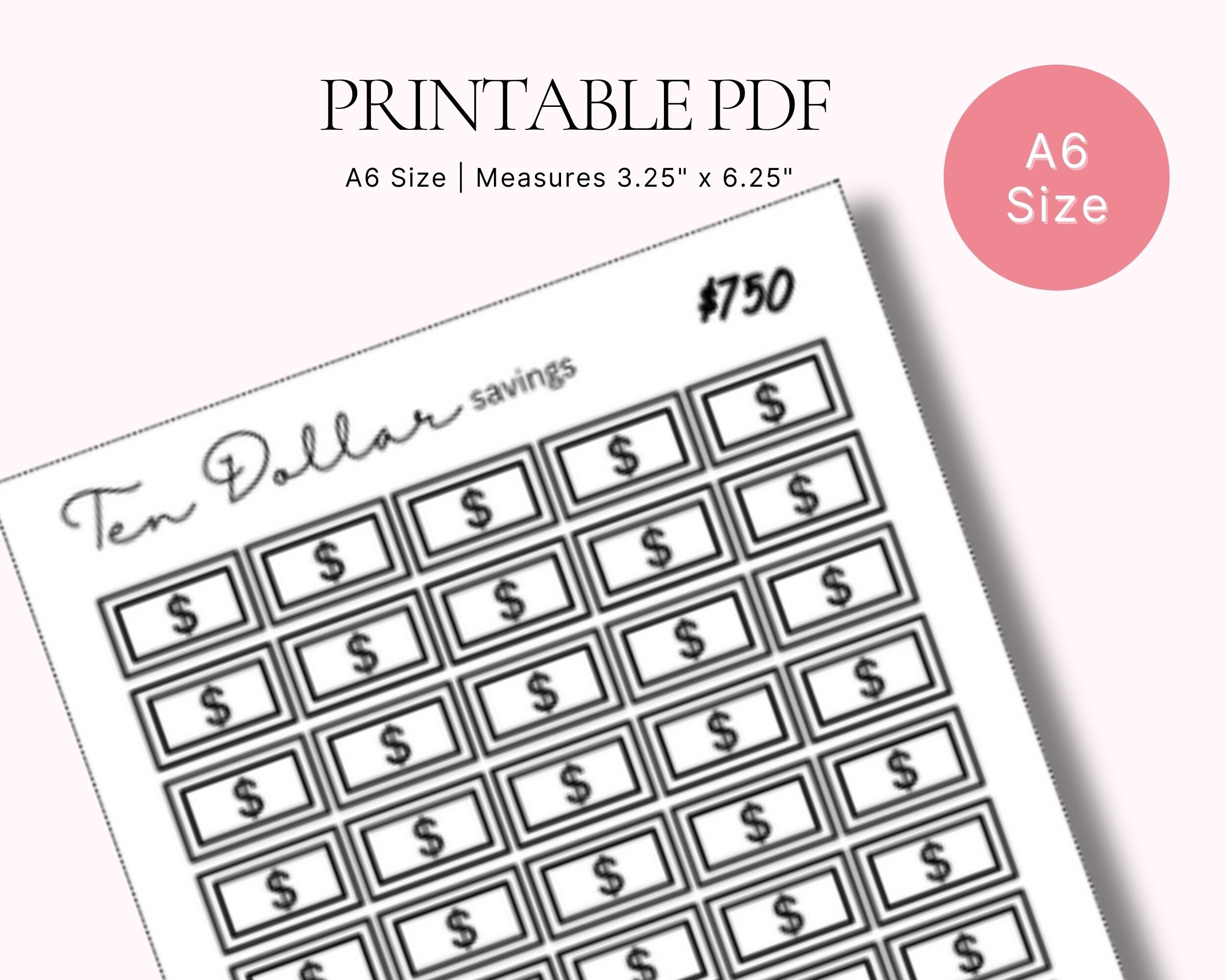 Ten Dollar Savings Tracker Printable PDF Cash Tracker Sinking Funds ...