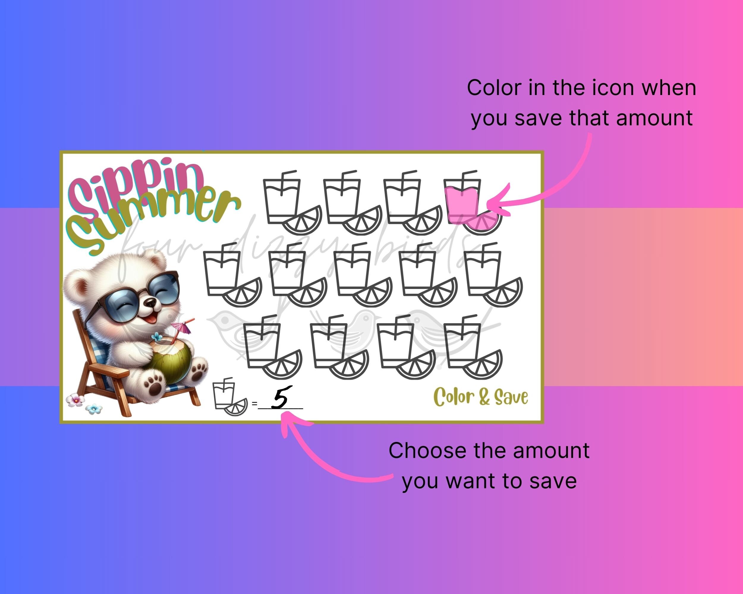 SUMMER FUN Savings Challenge Bundle Printable PDF | A6 Printable ...
