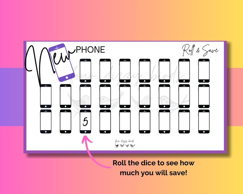New Phone Savings Challenge Printable | A6 Cash Stuffing (PDF) - Etsy