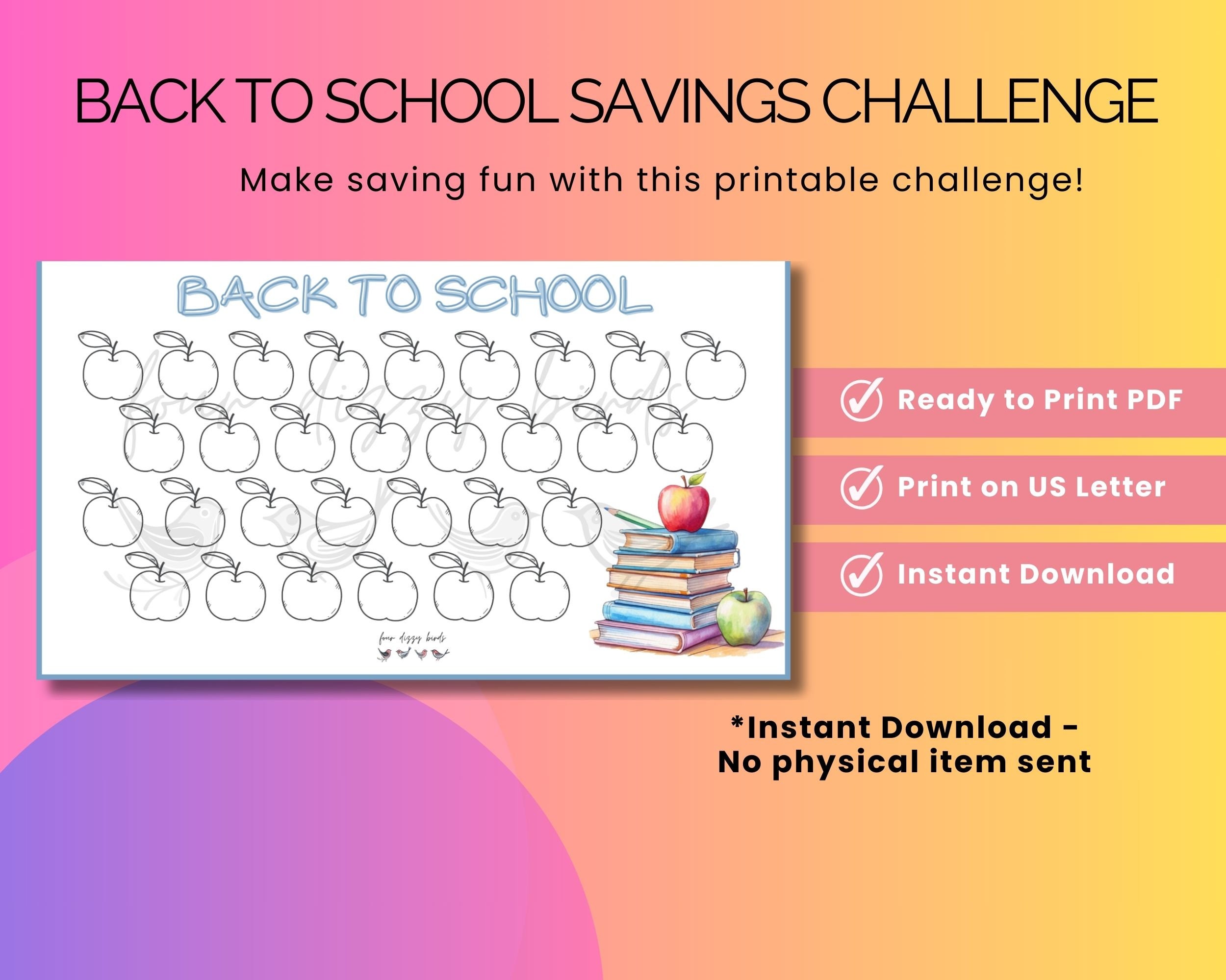 BACK to SCHOOL Savings Challenge Bundle Printable PDF A6 Printable ...