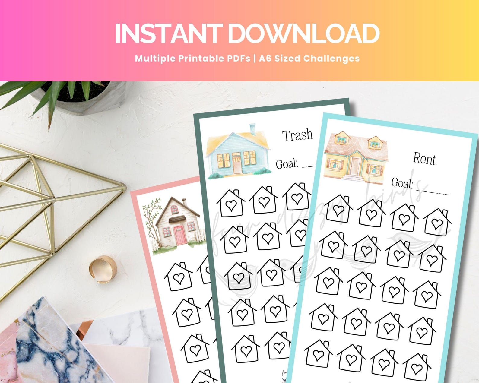 MONTH AHEAD Savings Challenge Bundle Printable PDF | A6 Printable ...