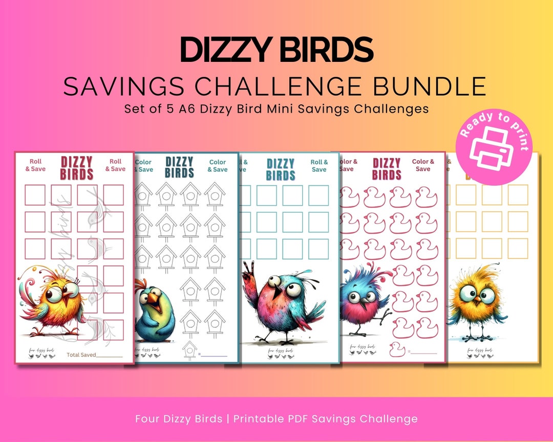 Dizzy Birds Savings Challenge Bundle: A6 Printable (PDF) - Etsy