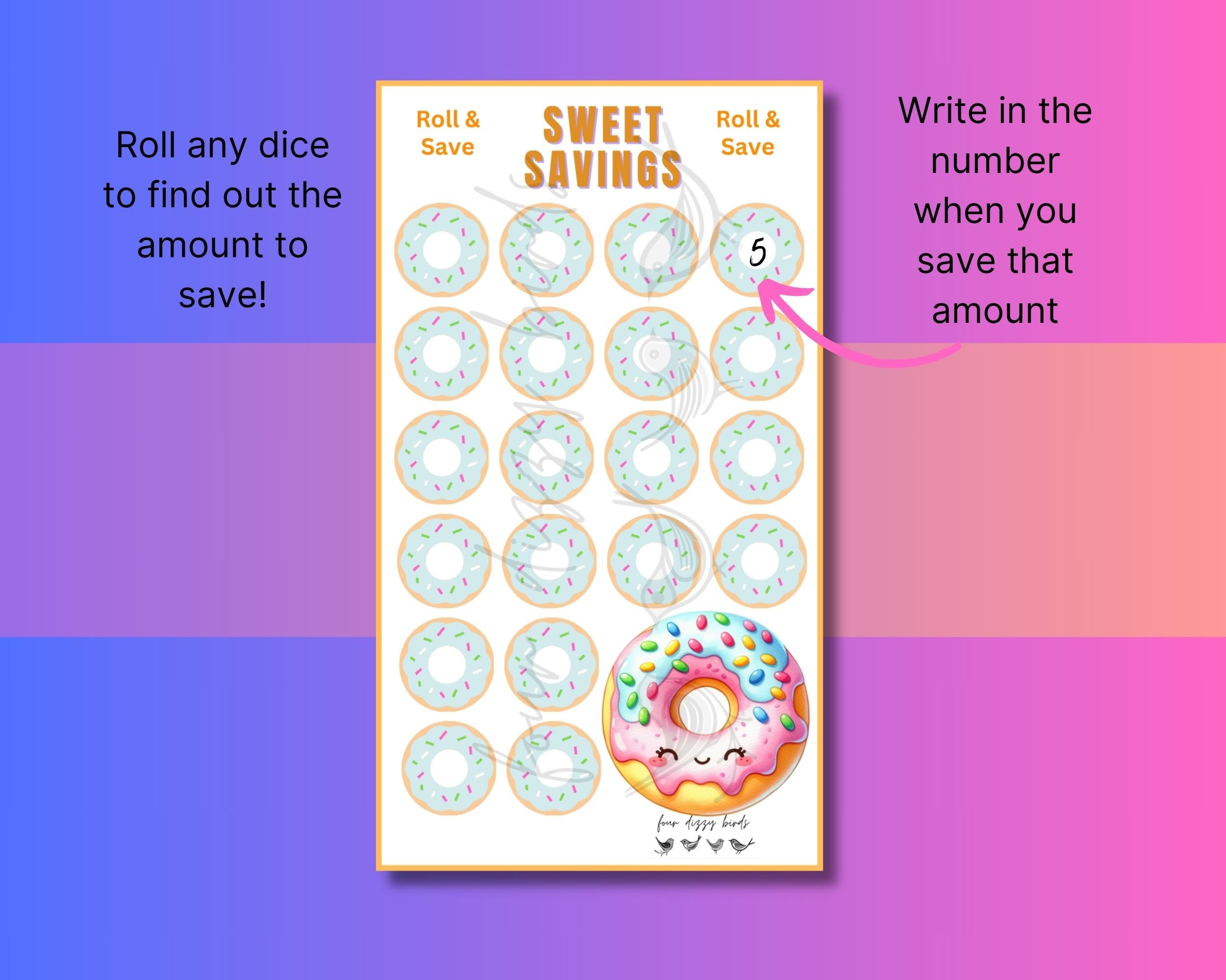 SWEET Savings Challenge Bundle Printable PDF | A6 Printable Challenge ...