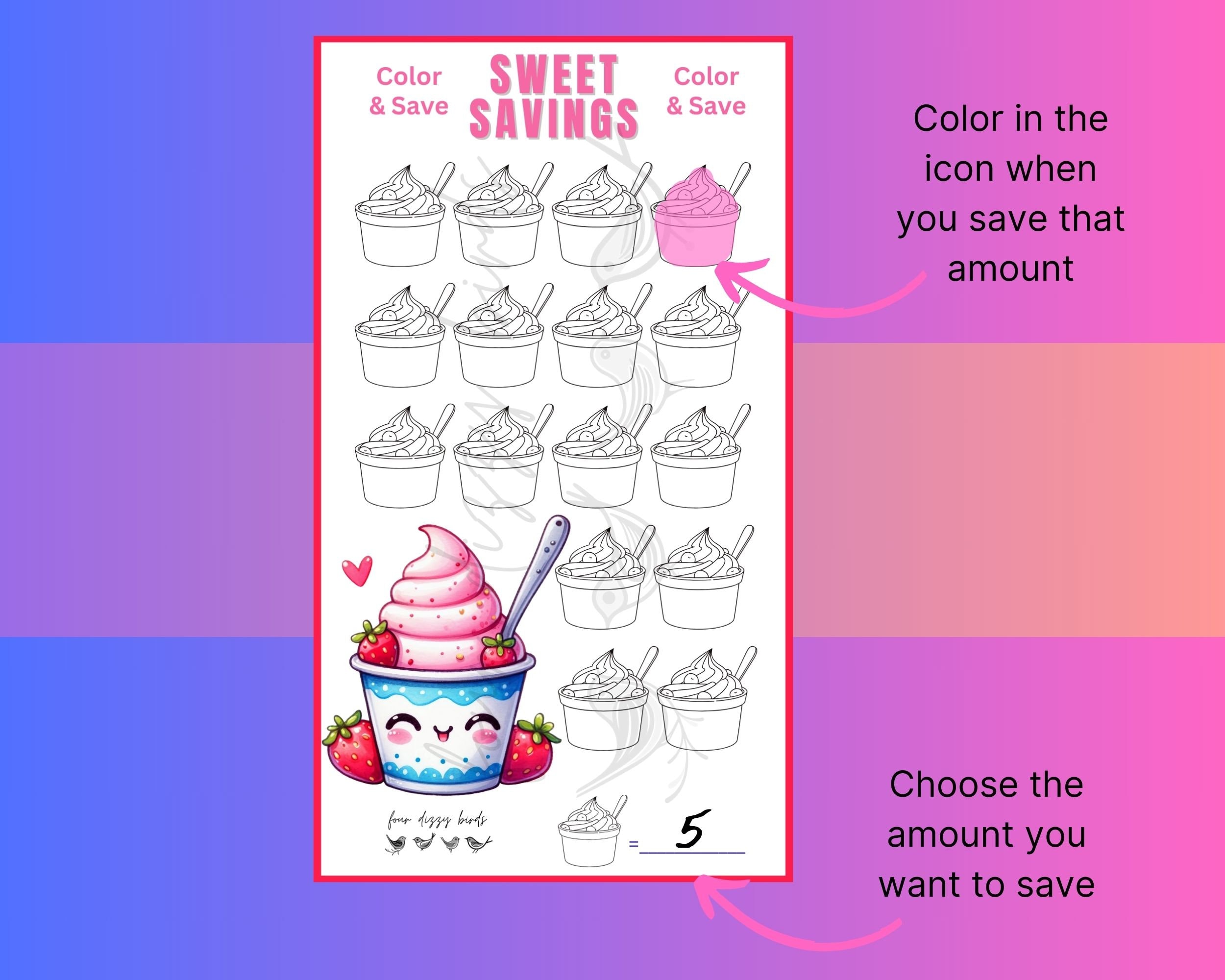 SWEET Savings Challenge Bundle Printable PDF | A6 Printable Challenge ...