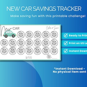 NEW CAR Savings Challenge Printable PDF | A6 Printable Challenge | Cash ...
