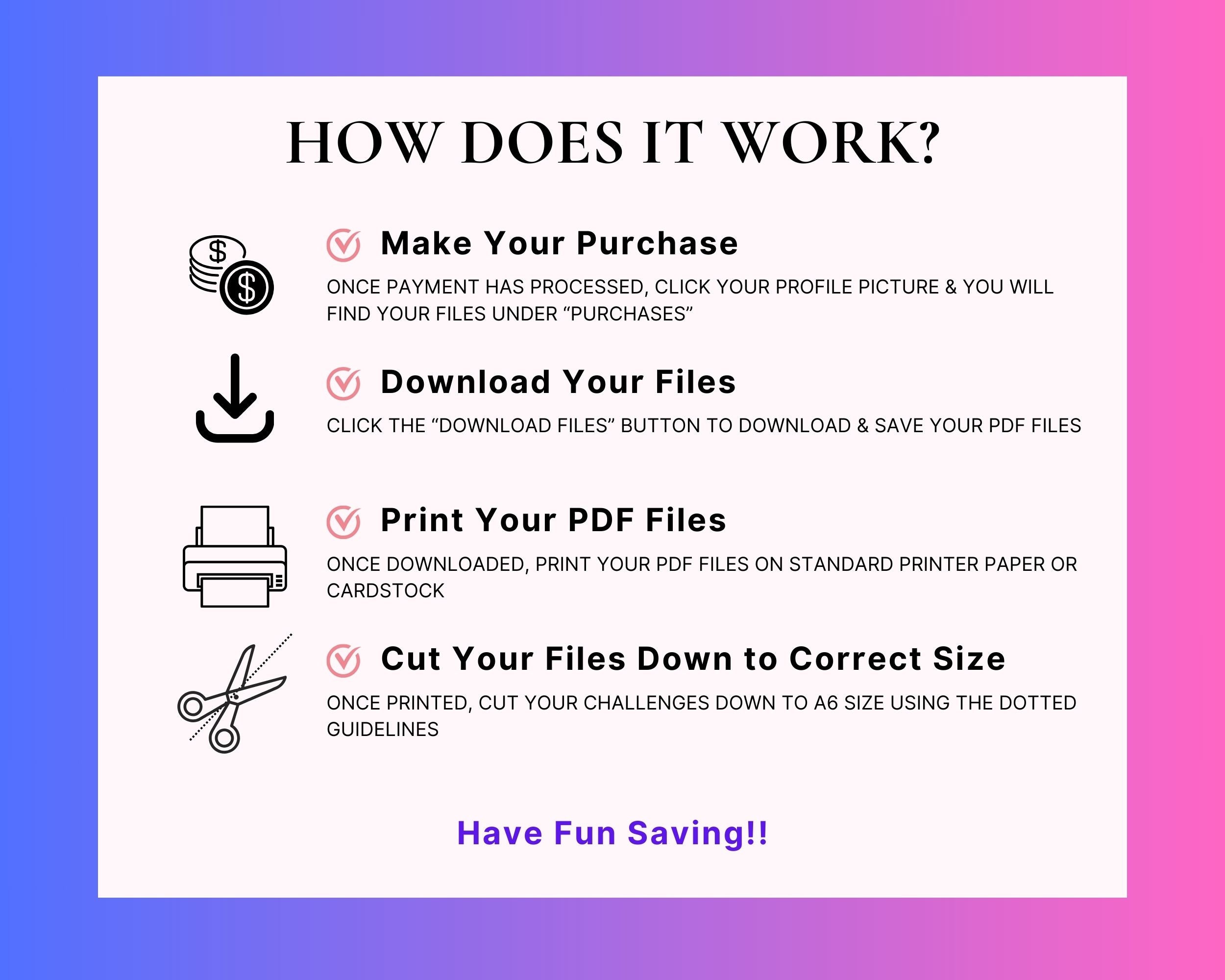 SUMMER FUN Savings Challenge Bundle Printable PDF | A6 Printable ...
