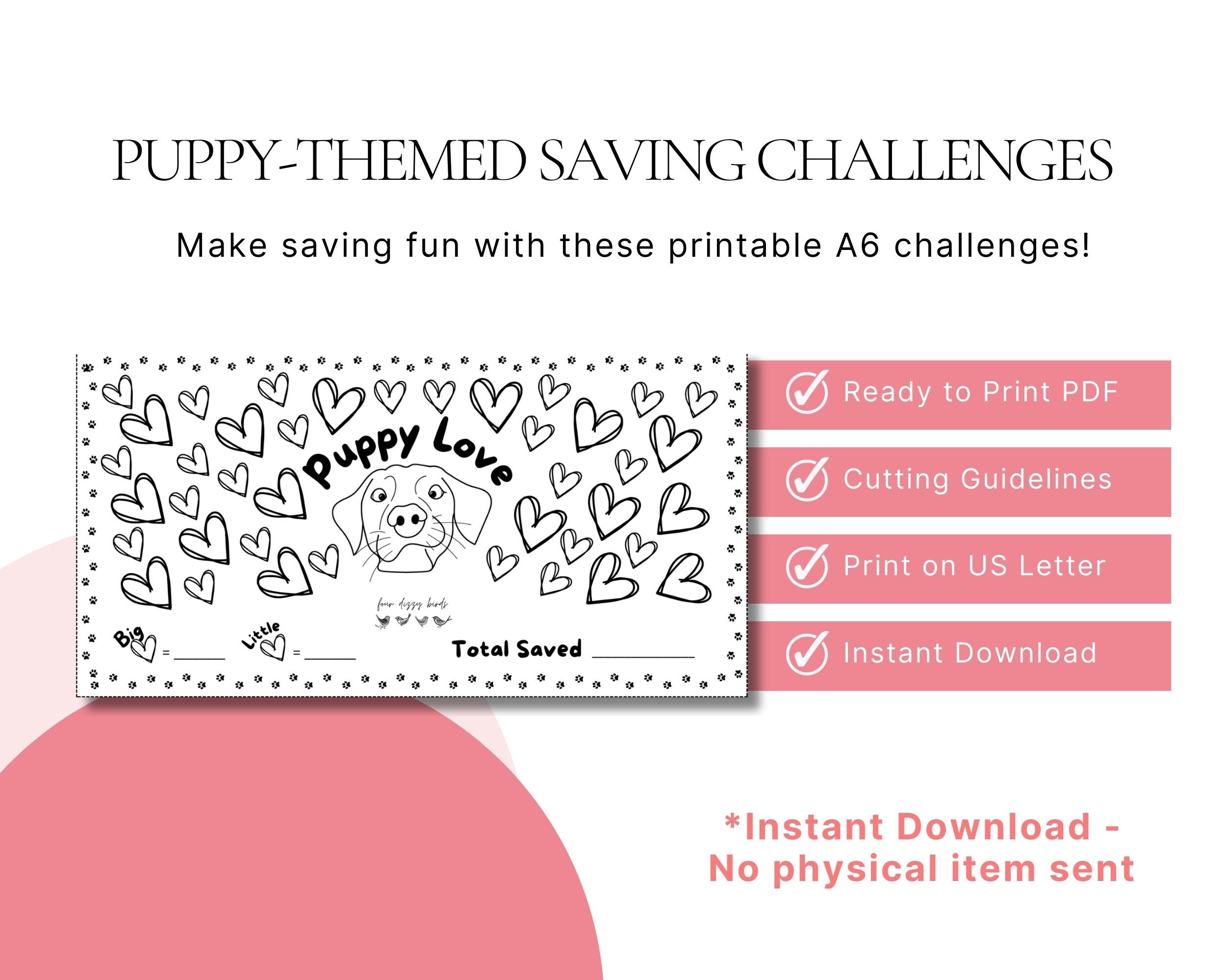 PUPPY LOVE Savings Challenge Printable PDF Bundle A6 Printable ...