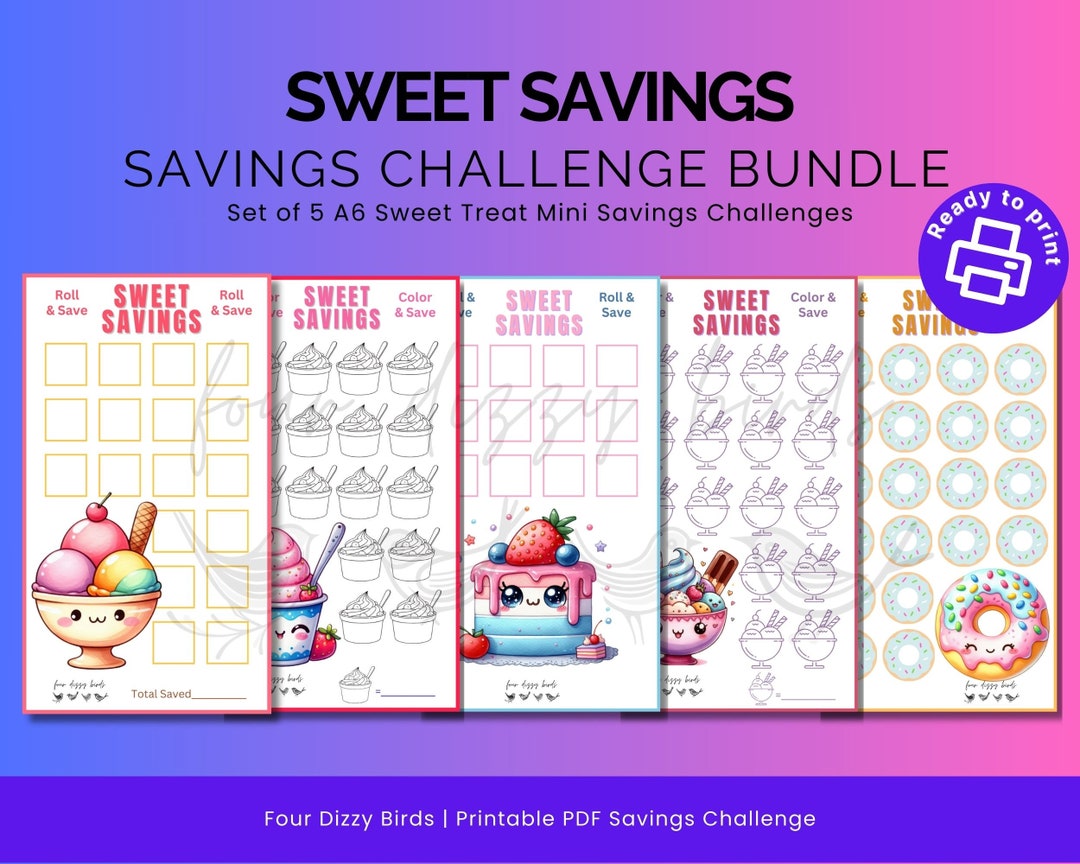 A6 Sweet Treat Savings Challenge Bundle: Printable PDF - Etsy