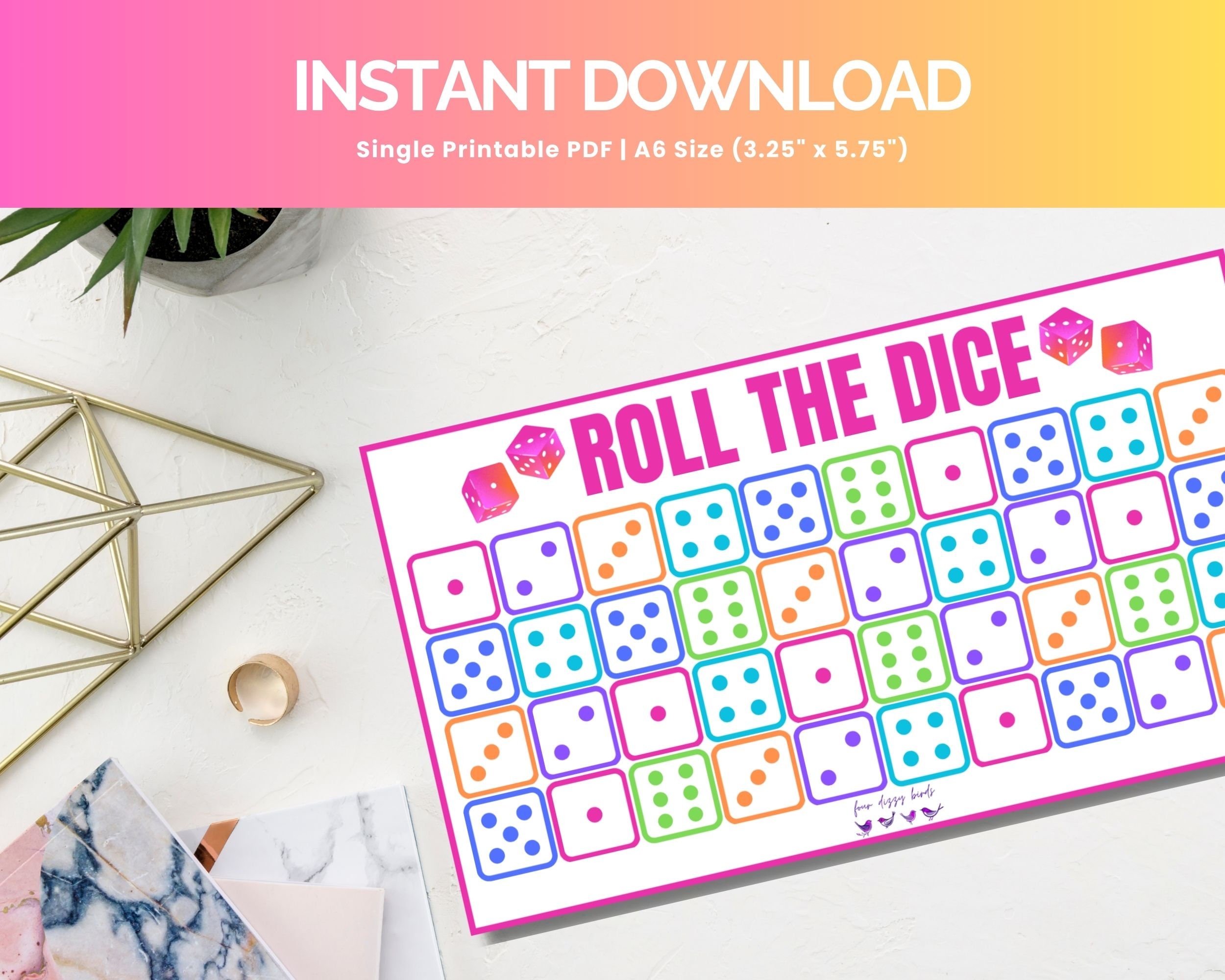 Roll the Dice Savings Challenge: A6 Printable PDF - Etsy
