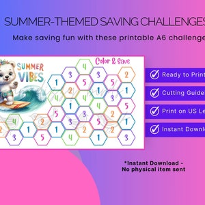 SUMMER FUN Savings Challenge Bundle Printable PDF | A6 Printable ...
