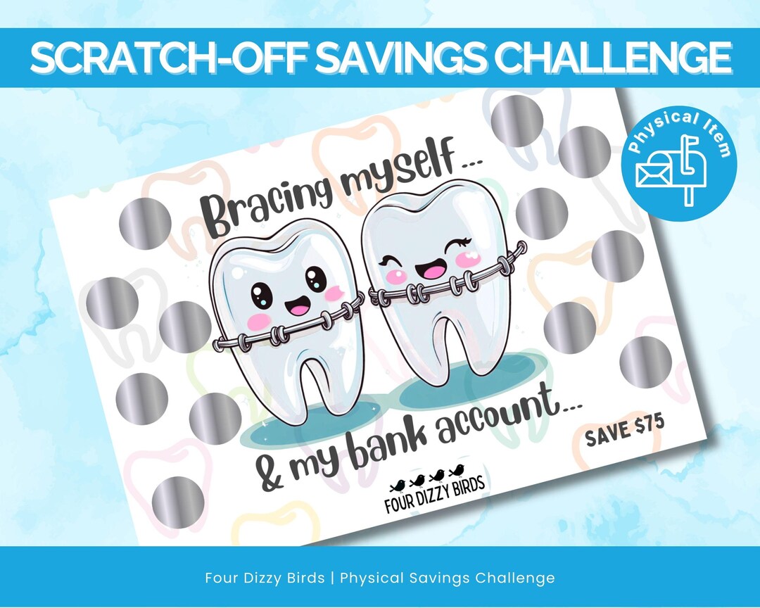 BRACES Bracing Myself Dental Scratch-off Savings Challenge | Laminated ...