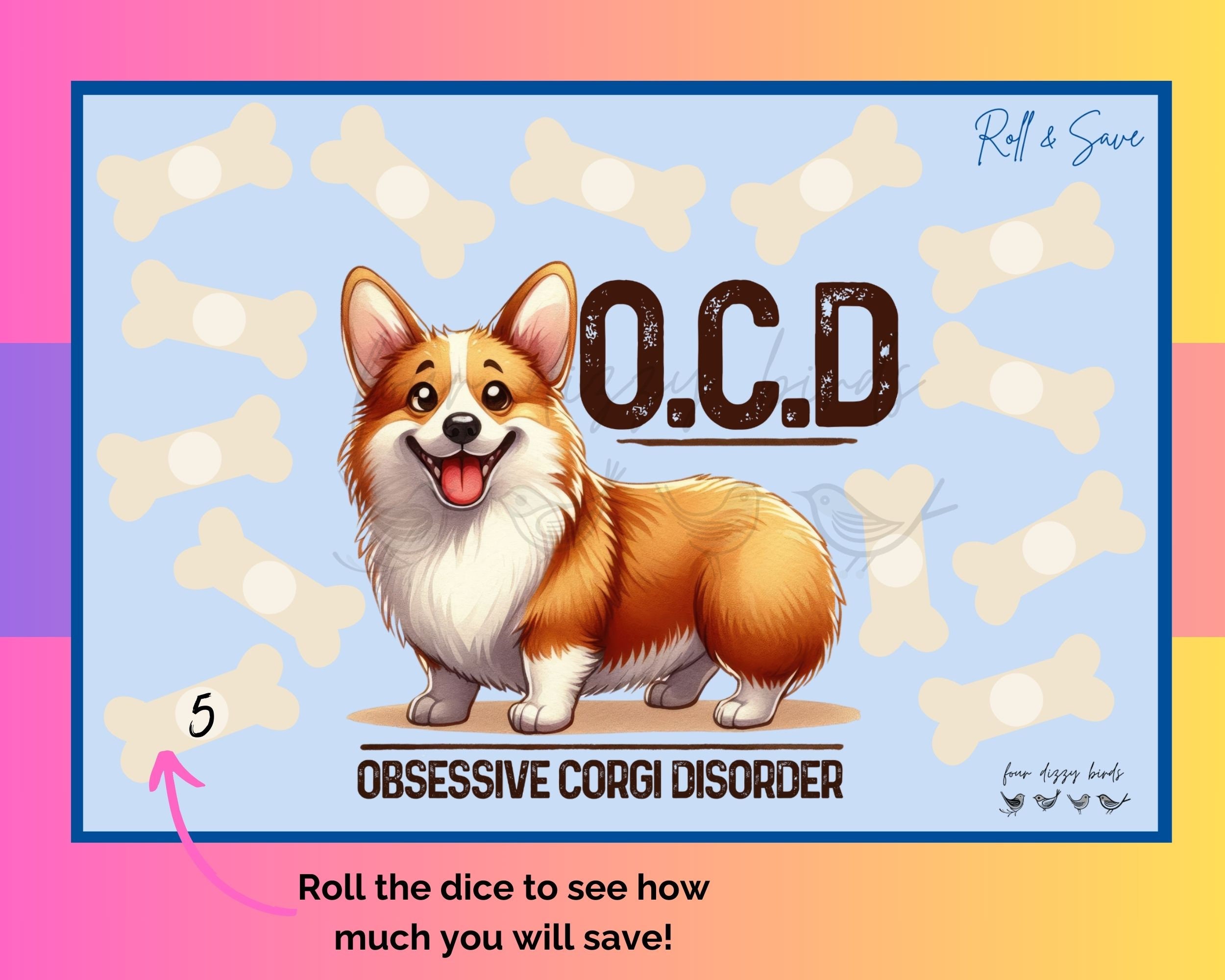 OCD CORGI Savings Challenge Printable PDF A5 Printable Challenge Cash ...
