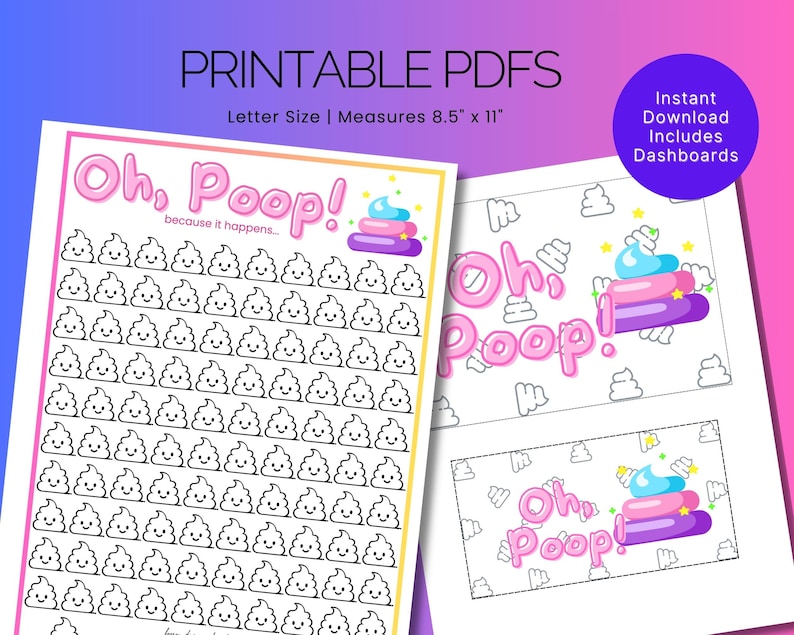 Oh Poop! Savings Challenge Tracker: Printable PDF With A5/A6 Dashboards ...