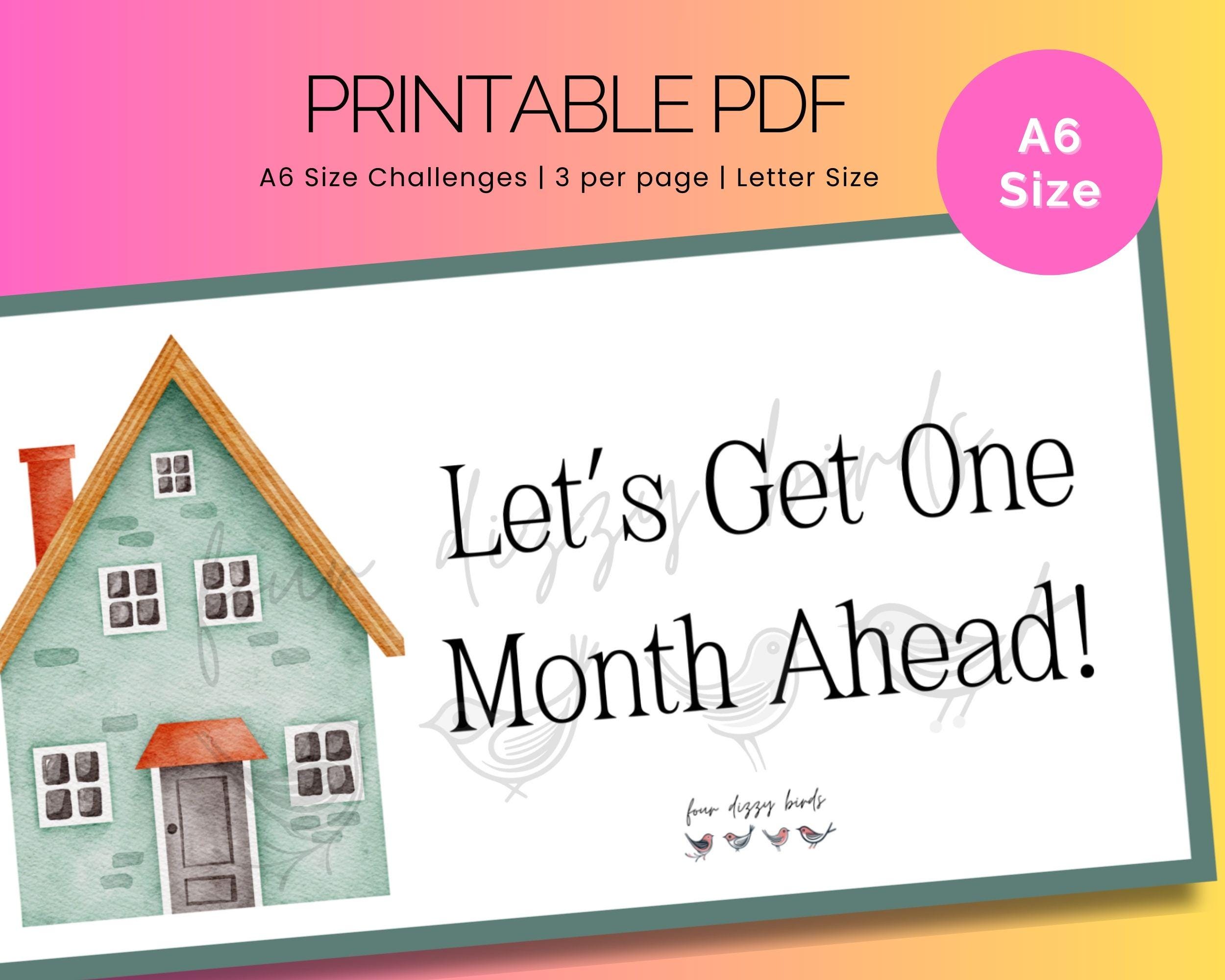 MONTH AHEAD Savings Challenge Bundle Printable PDF | A6 Printable ...