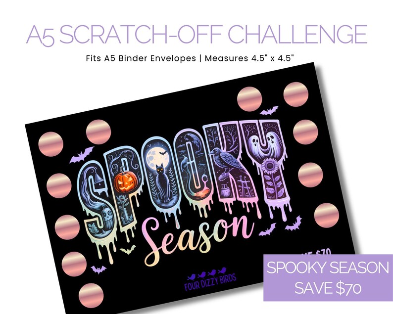 HALLOWEEN Spooky Season Scratch-off Savings Challenge | Laminated ...