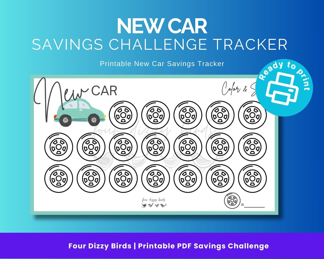 NEW CAR Savings Challenge Printable PDF | A6 Printable Challenge | Cash ...