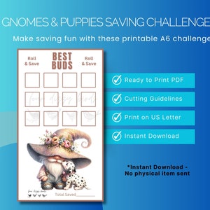 BEST BUDS Savings Challenge Bundle Printable PDF | A6 Printable ...