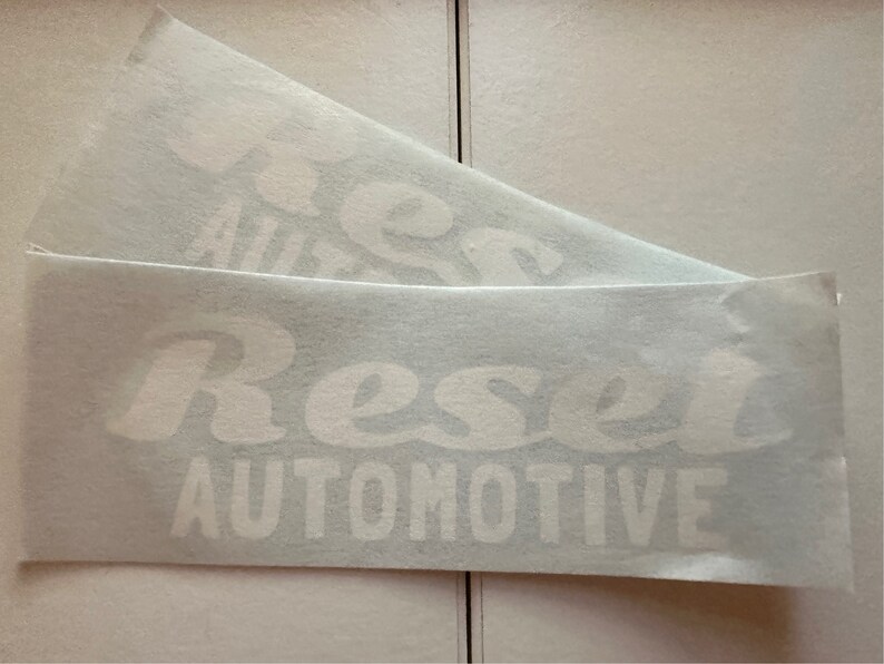 WHITE Reset Auto MED Stacked Gloss Bumper Sticker Car Club Vinyl Logo ...