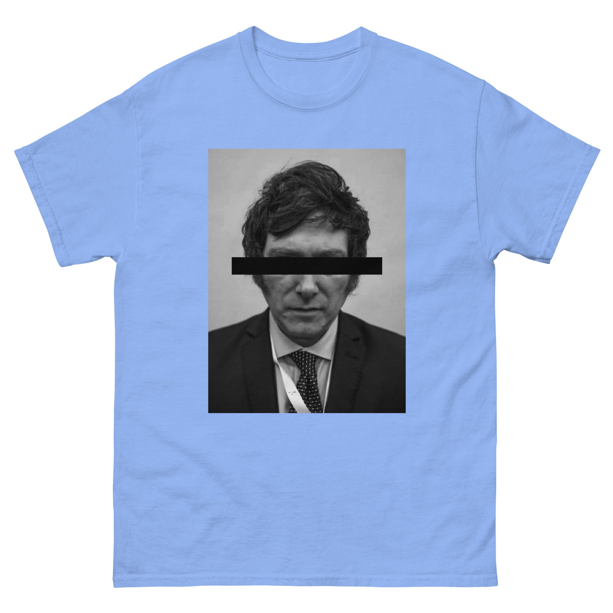 Javier Milei Portrait/mughshot Style Shirt - Censored Eyes - Etsy