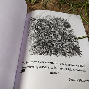 50 Pages Adult Coloring Book and Snail Wisdom - Etsy
