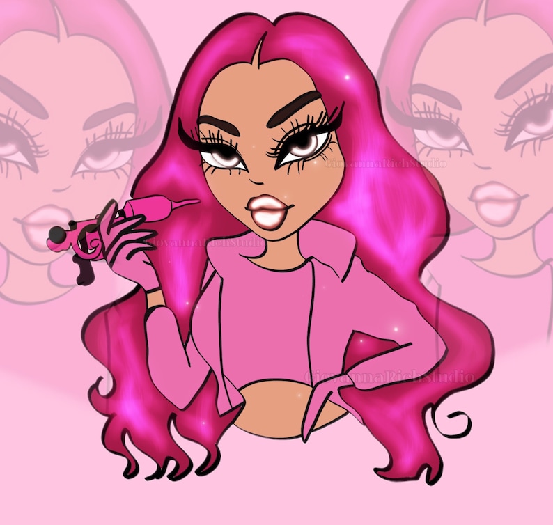 Doll Cartoon Portrait Logo, Style Logo, Beauty Logo, Personalized Doll ...