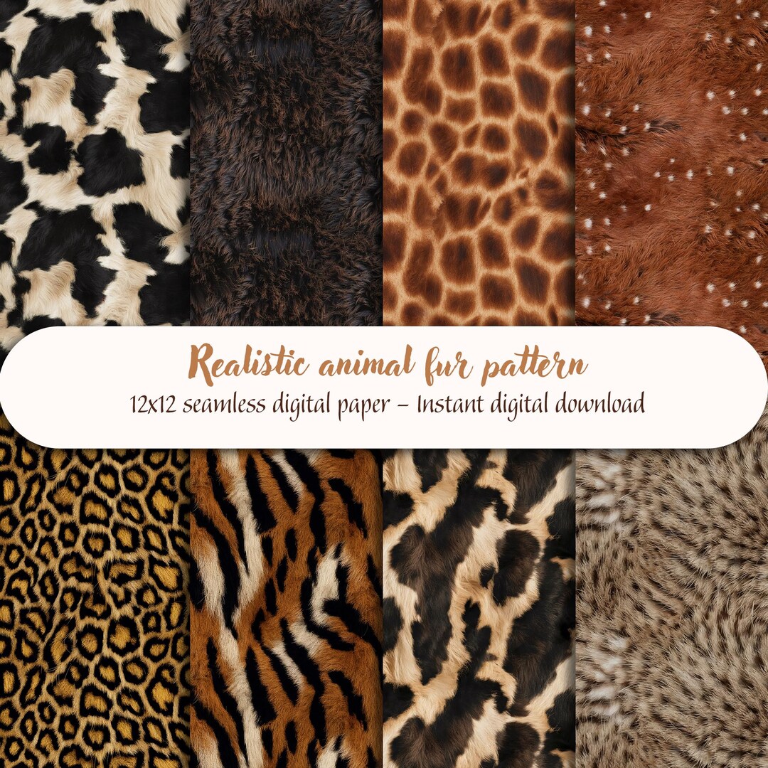 Realistic Animal Fur Tileable Print- Animal Fur Seamless Pattern ...