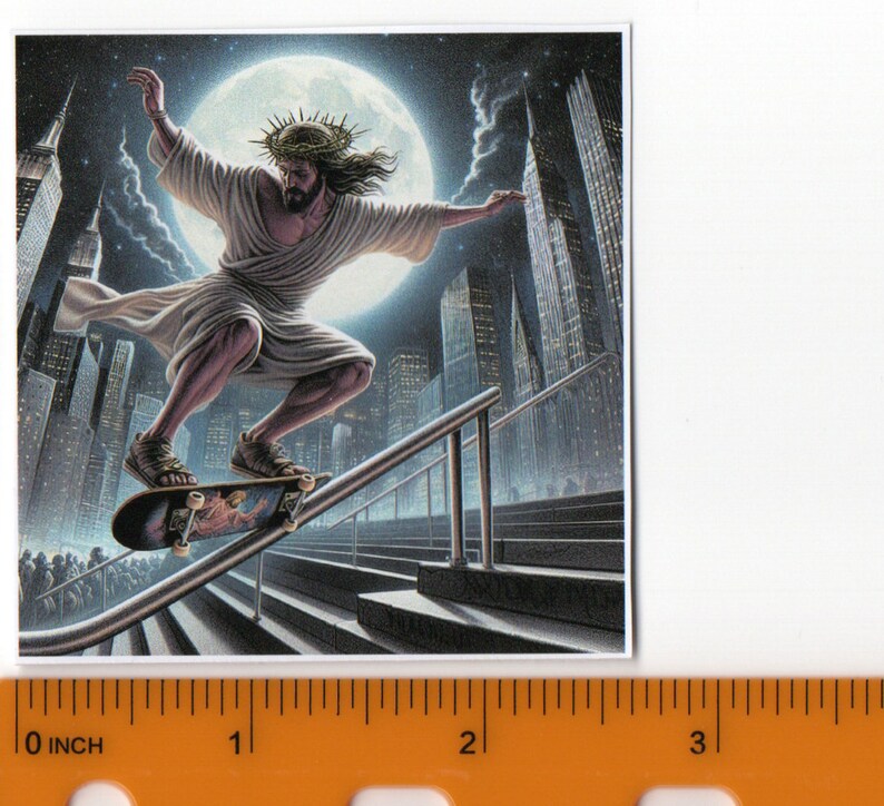 JESUS CHRIST Skateboarding Stickers. Pack of 12 Stickers. 3 Different ...