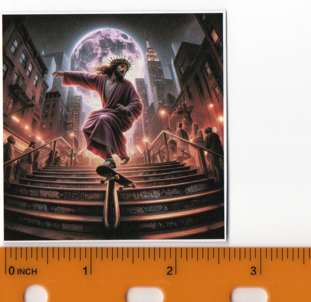 JESUS CHRIST Skateboarding Stickers. Pack of 12 Stickers. 3 Different ...