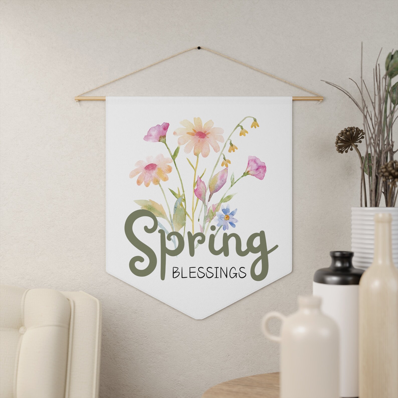 Spring Welcome Banner Spring Wall Hanging Easter Wall Decor Welcome ...
