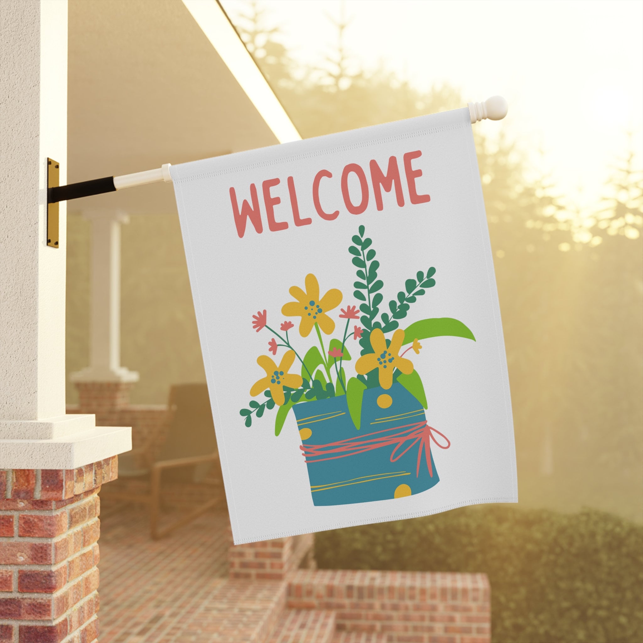 Welcome Flag | Summer House Flag | Flower Porch Flag | Spring Yard ...