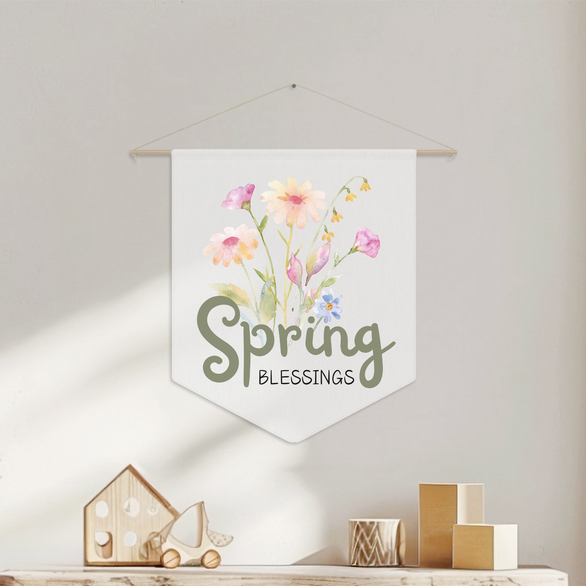 Spring Welcome Banner Spring Wall Hanging Easter Wall Decor Welcome ...
