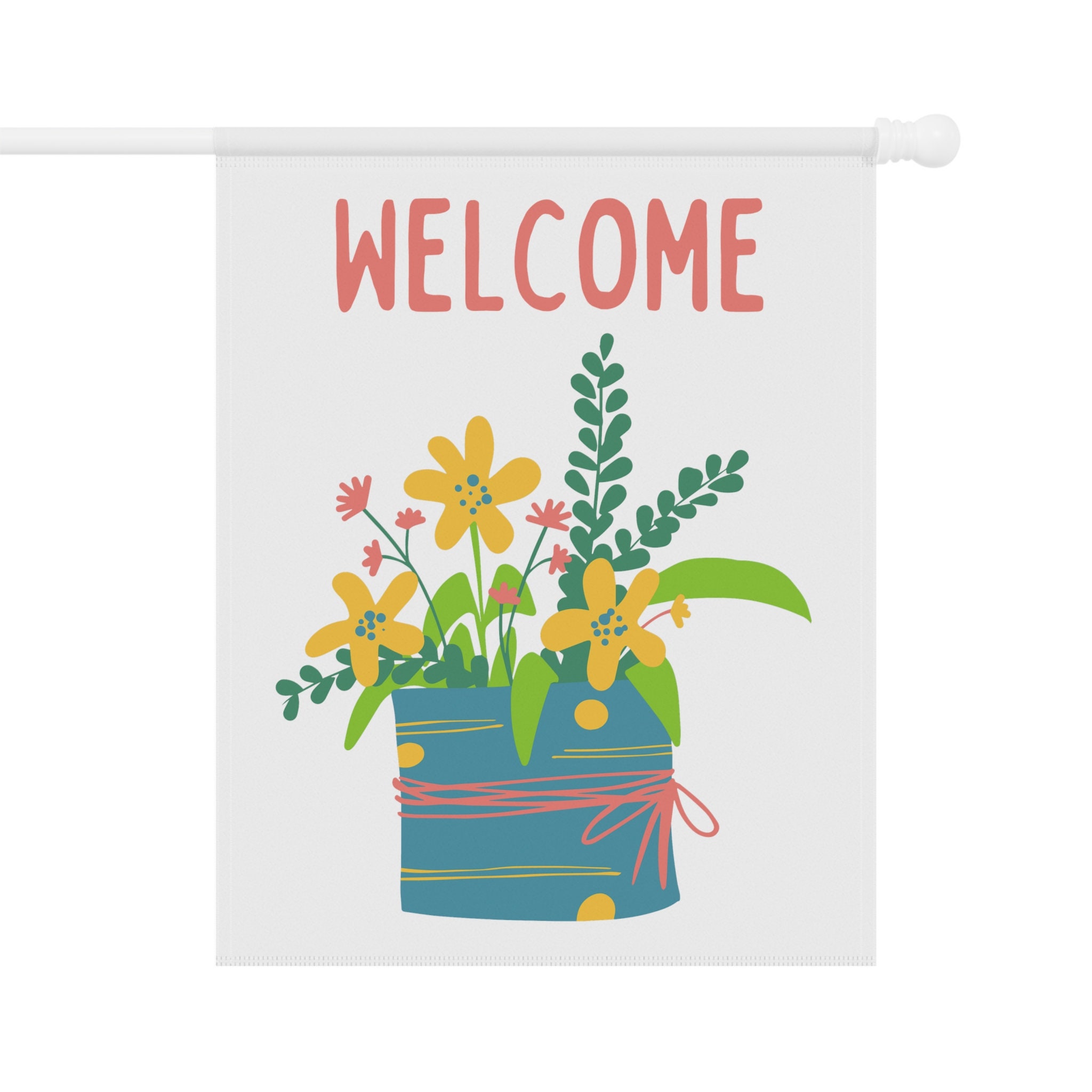 Welcome Flag Summer House Flag Flower Porch Flag Spring Yard Banner ...